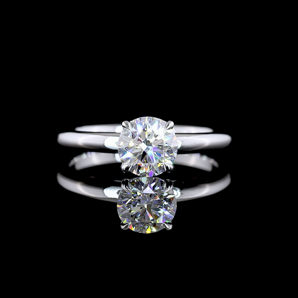 1 Cts 14K WHITE GOLD Round Shape Solitaire Ring – INFINITY FINE JEWELRY