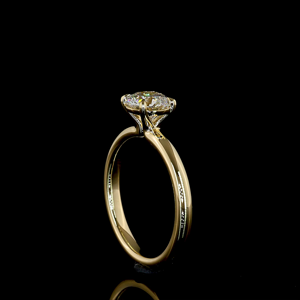 1.02 Cts 14K YELLOW GOLD Round Shape Solitaire Ring – INFINITY FINE JEWELRY